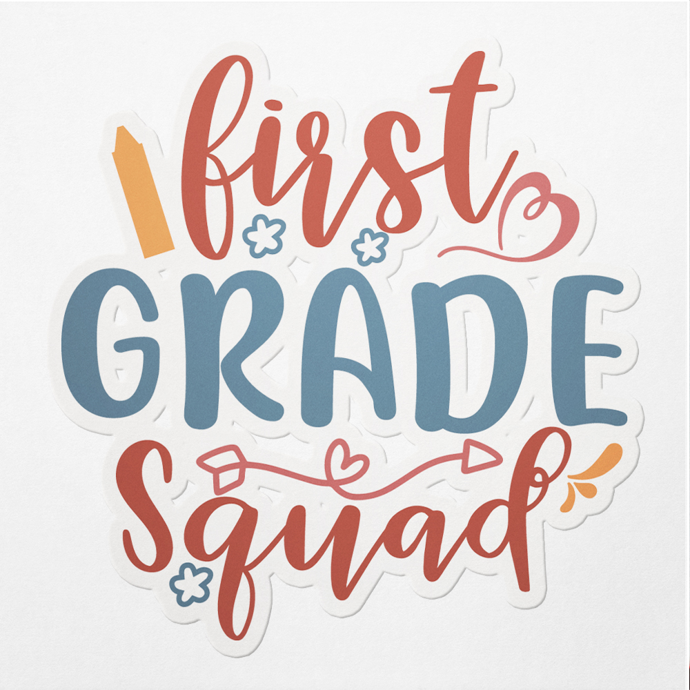 Vinyl Stickers Decals Of First Grade Squad - Waterproof - Apply On Any ...