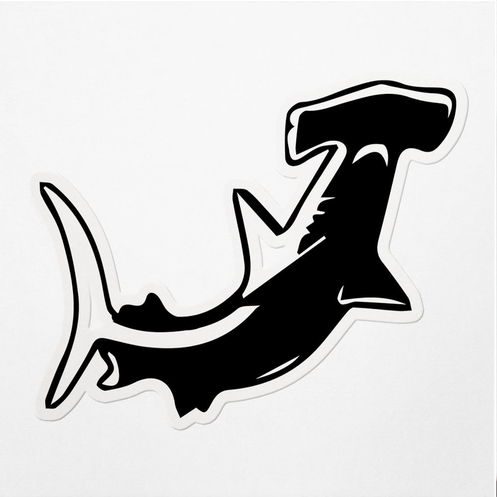 Vinyl Stickers Decals Of Hammerhead Swimming Illustration - Waterproof ...