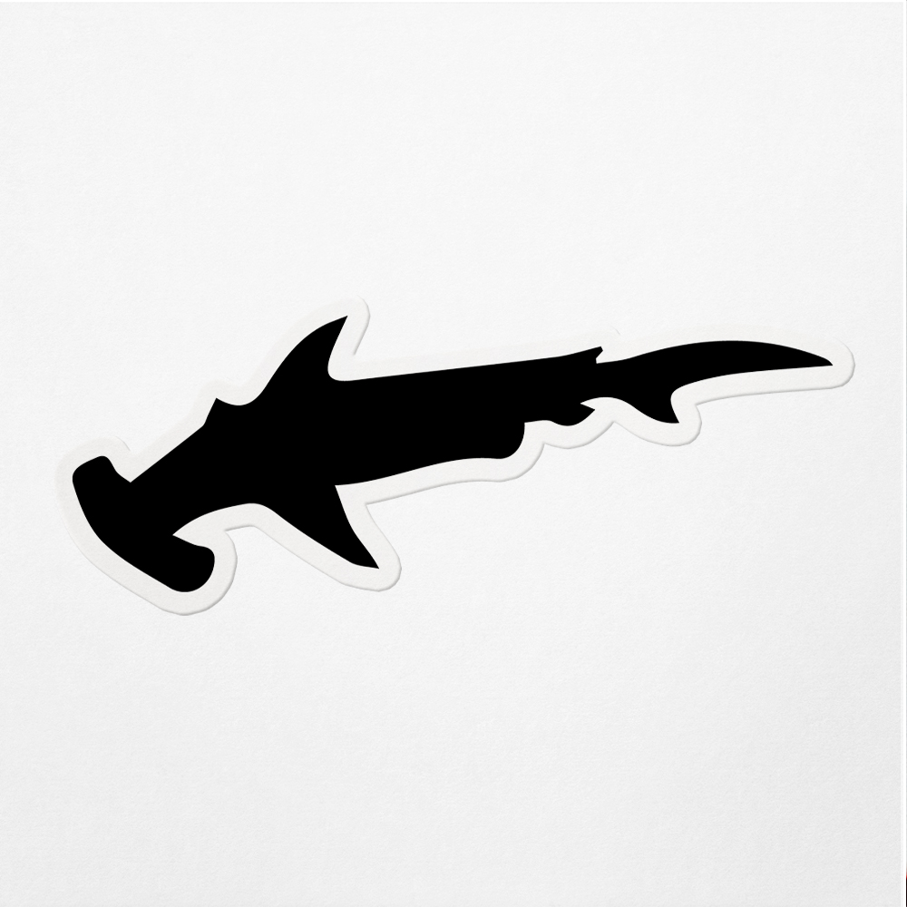 Vinyl Stickers Decals Of Hammerhead Swimming Silhouette - Waterproof ...