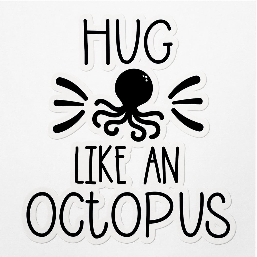 Vinyl Stickers Decals Of Hug Octopus Animal - Waterproof - Apply On Any ...