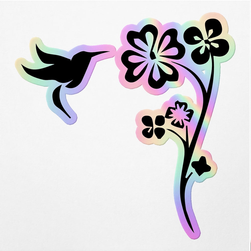 Vinyl Stickers Decals Of Hummingbird Flowers - Apply On Any Smooth ...