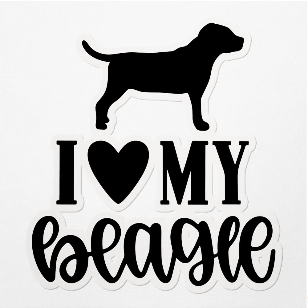 Vinyl Stickers Decals Of I Beagle Dog - Waterproof - Apply On Any ...