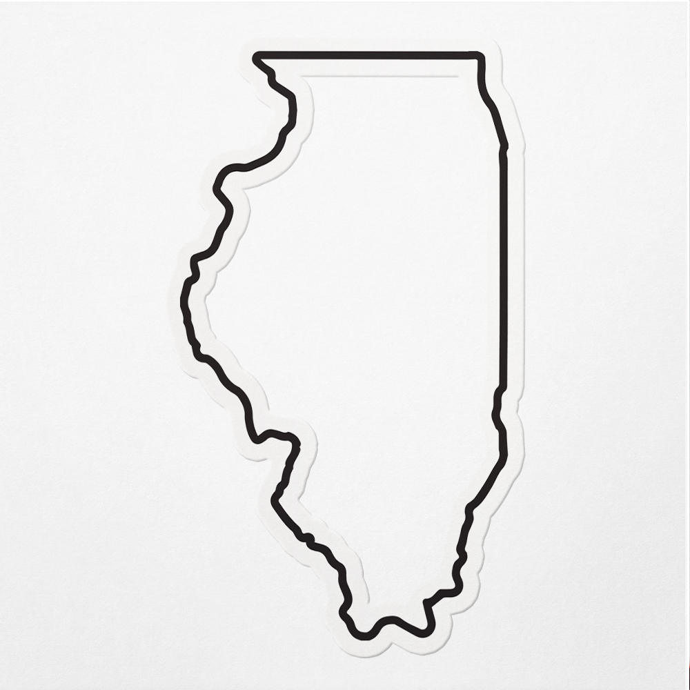 Vinyl Stickers Decals Of Illinomap Outline Illustration - Waterproof ...