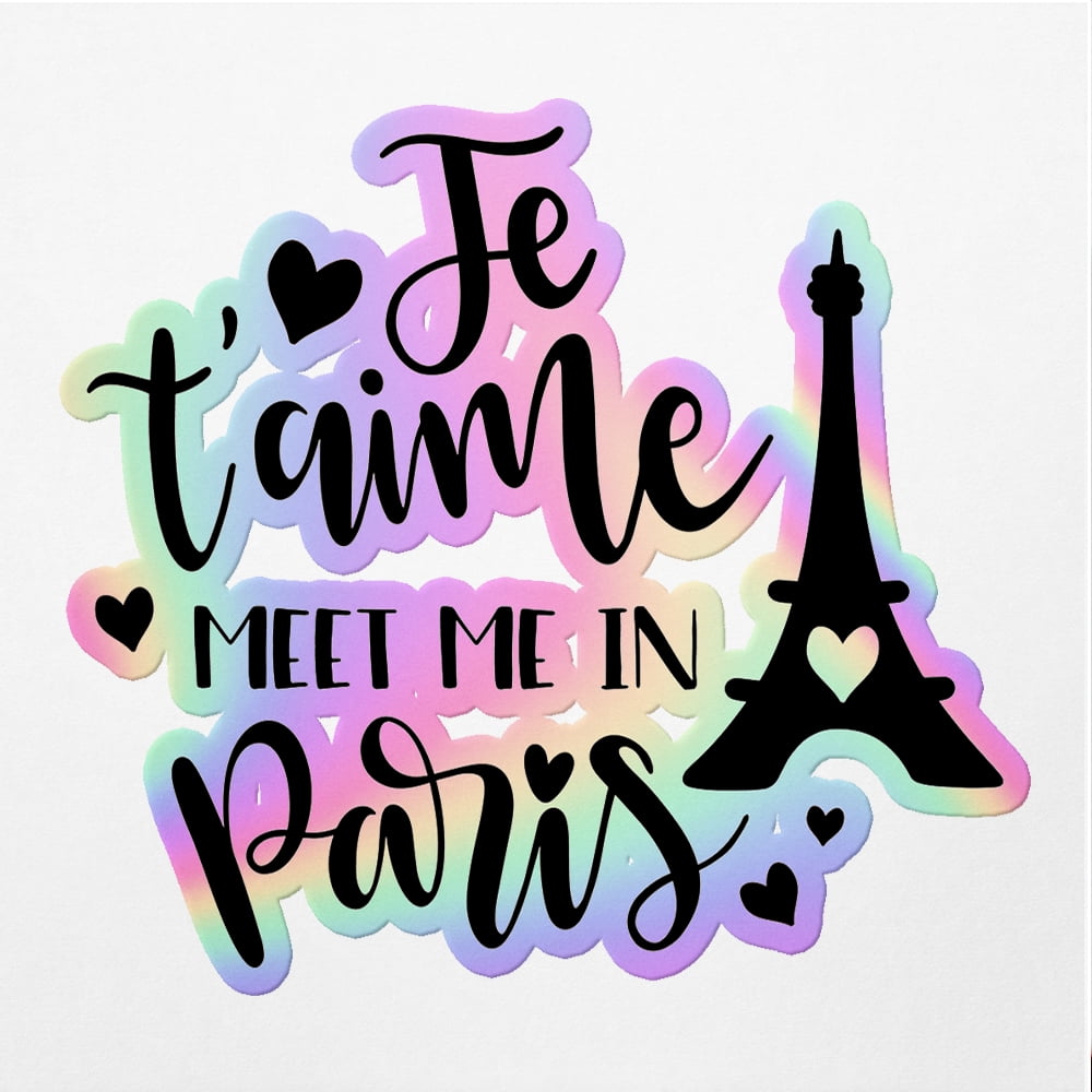Vinyl Stickers Decals Of Je Paris Love - Apply On Any Smooth Surfaces ...