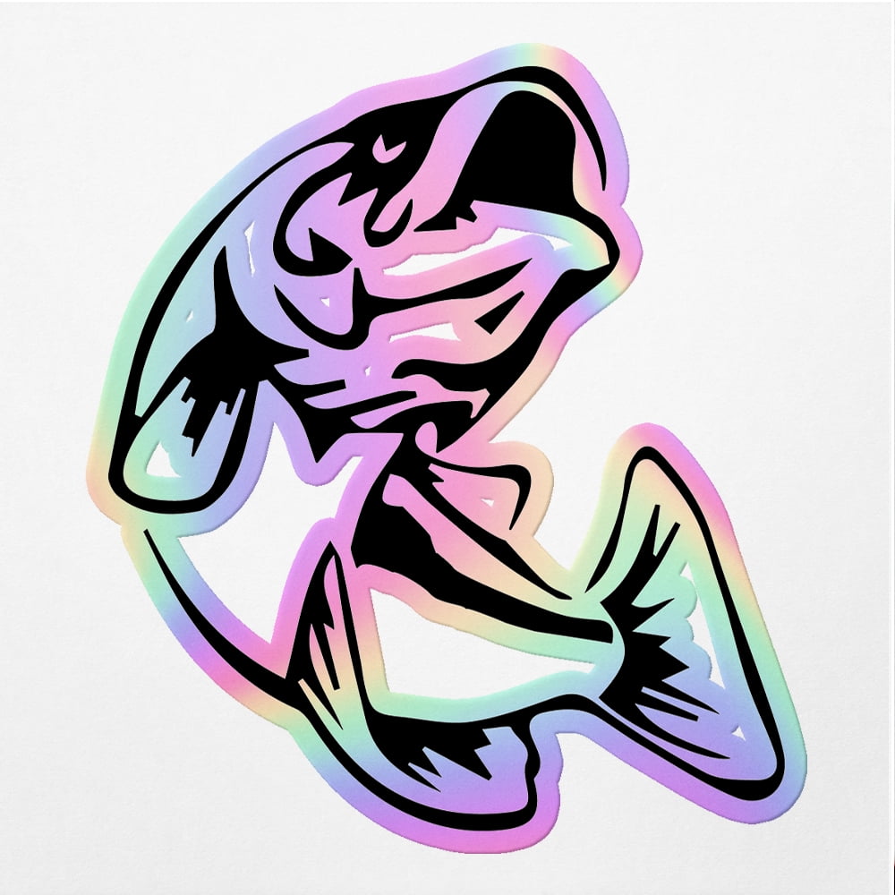 Vinyl Stickers Decals Of Largemouth Jumping Illustration - Apply On Any ...