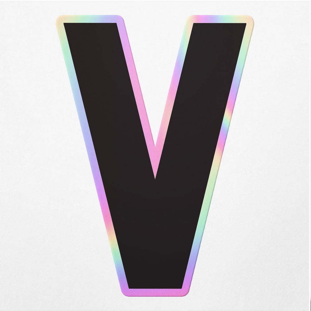 Vinyl Stickers Decals Of Letter V Silhouette - Apply On Any Smooth ...