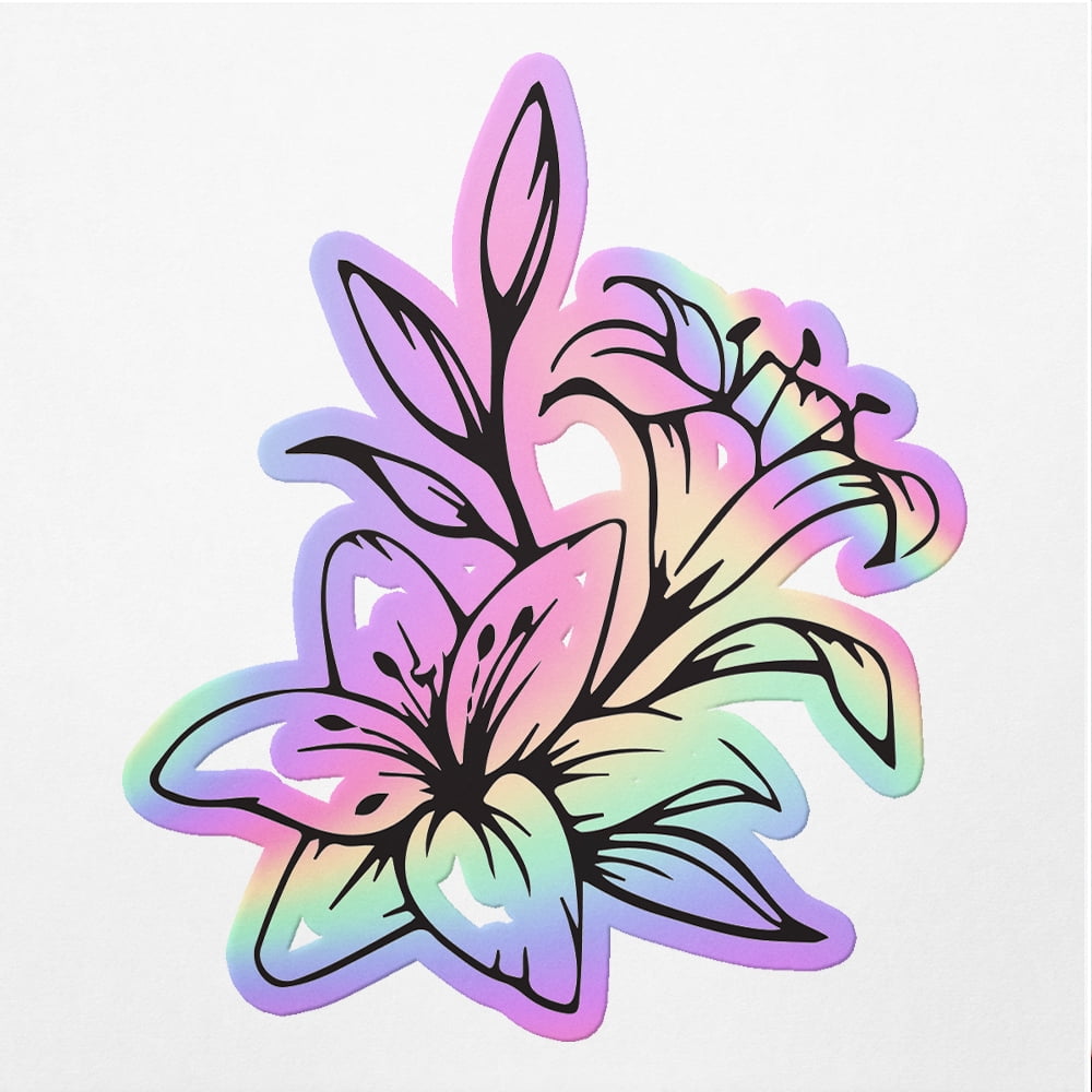 Vinyl Stickers Decals Of Lily Flower Flowers - Apply On Any Smooth ...