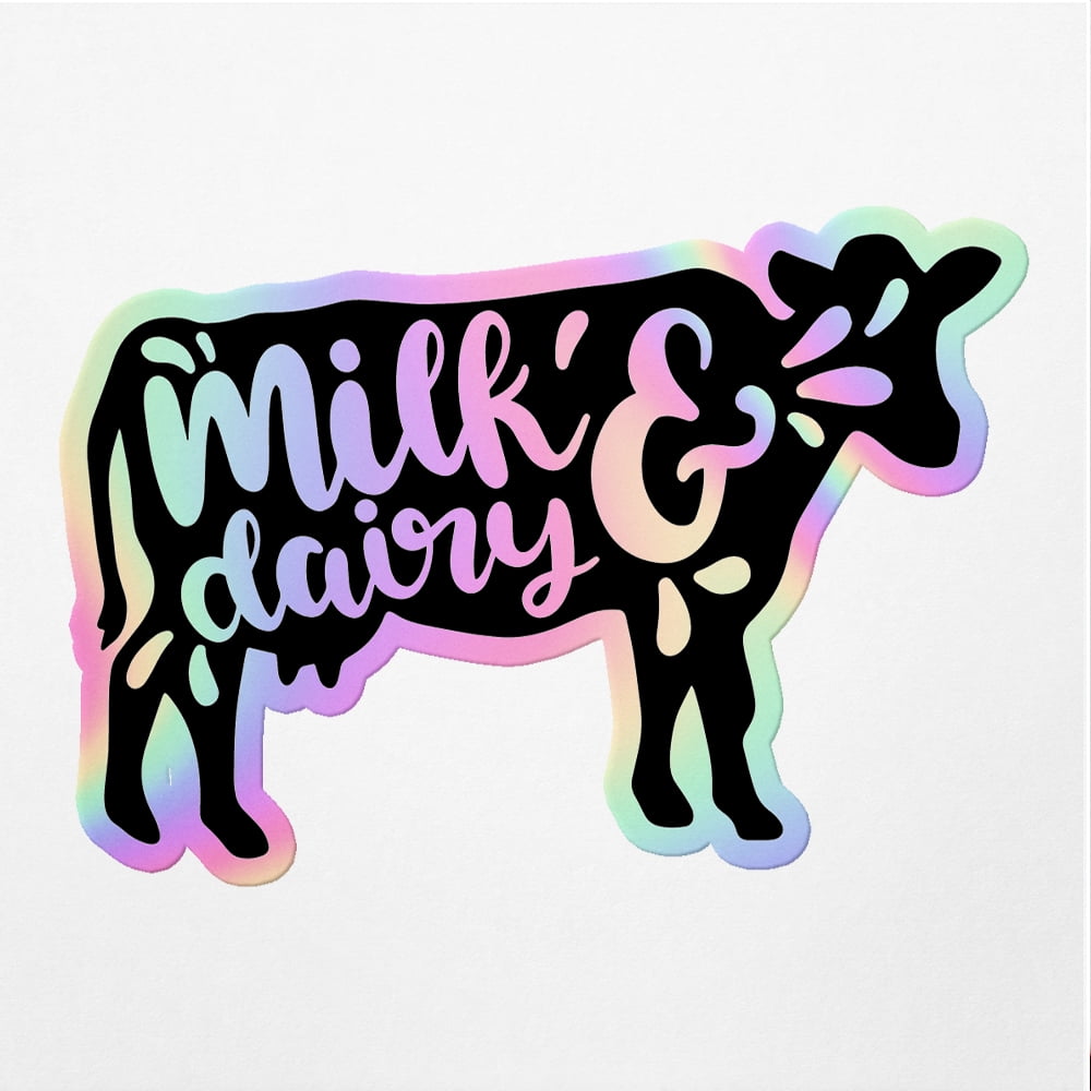 Vinyl Stickers Decals Of Milk Dairy Illustration - Apply On Any Smooth ...
