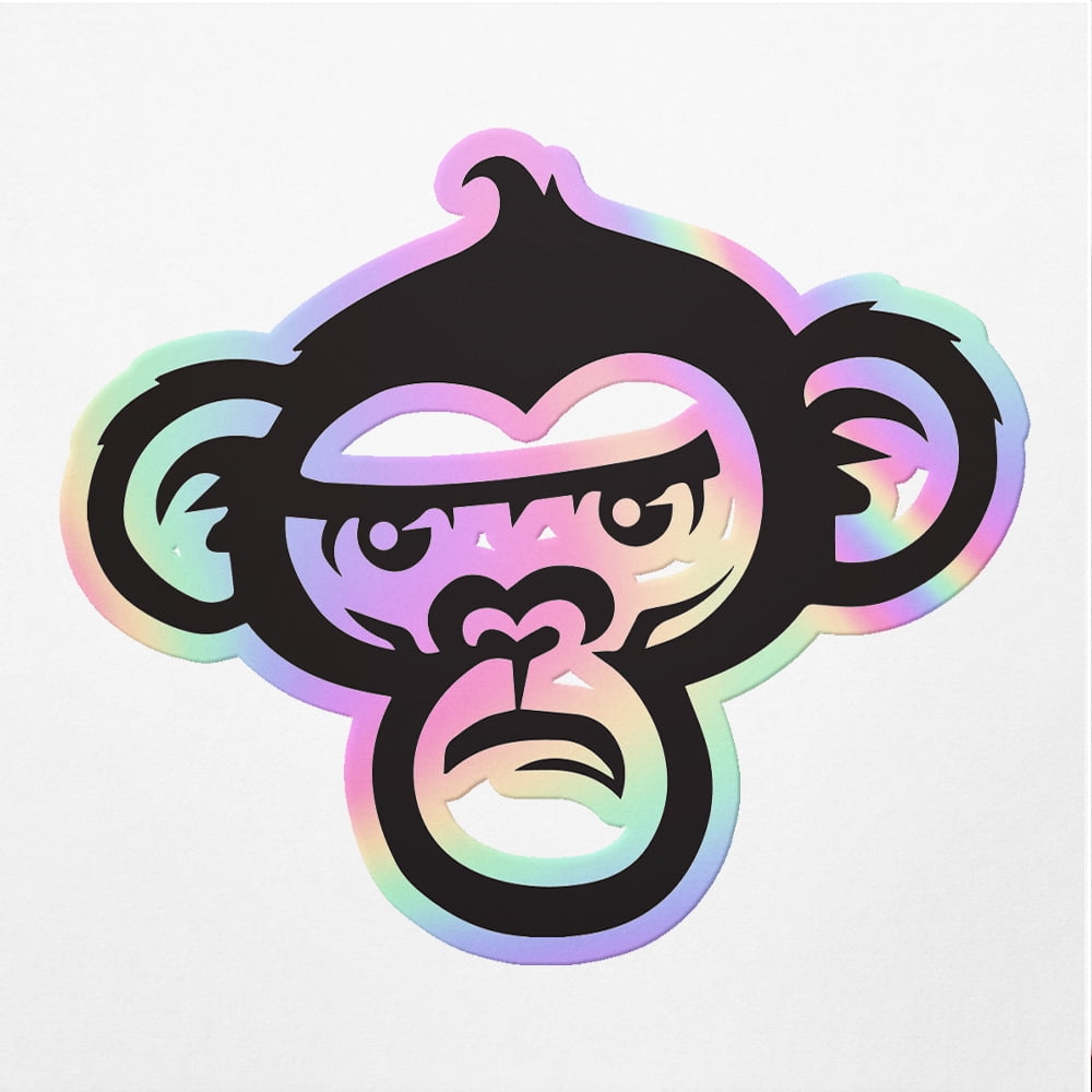 Vinyl Stickers Decals Of Monkey Face Illustration V2 - Apply On Any ...