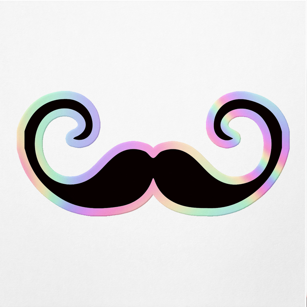 Vinyl Stickers Decals Of Mustache V2 - Apply On Any Smooth Surfaces ...