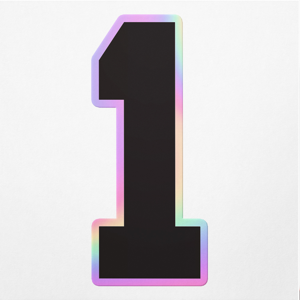 Vinyl Stickers Decals Of Number 1 Silhouette - Apply On Any Smooth ...