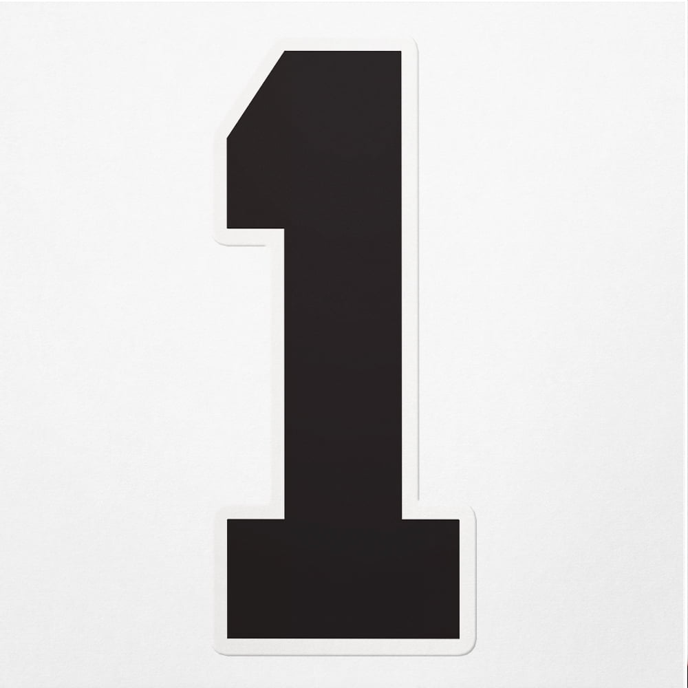 Vinyl Stickers Decals Of Number 1 Silhouette - Waterproof - Apply On ...