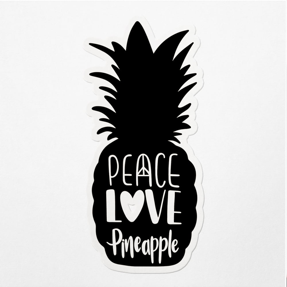 Vinyl Stickers Decals Of Peace Pineapple Illustration - Waterproof - Apply On Any Smooth ...