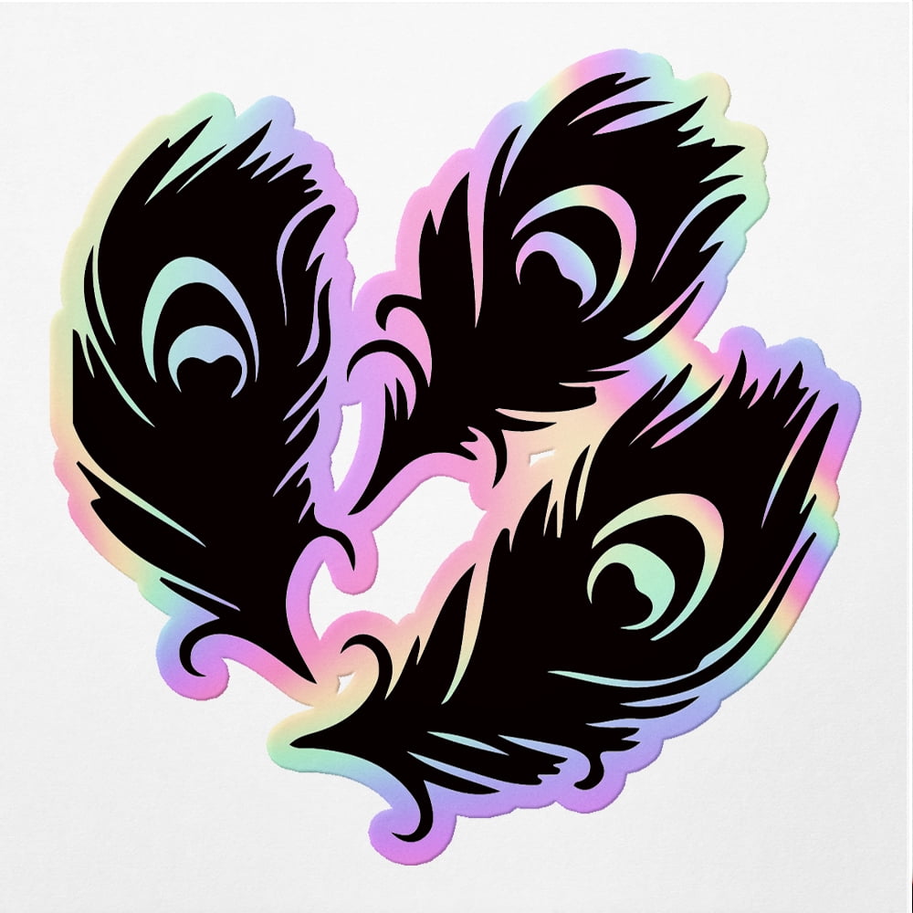 Vinyl Stickers Decals Of Peacock Feathers Silhouette - Apply On Any ...