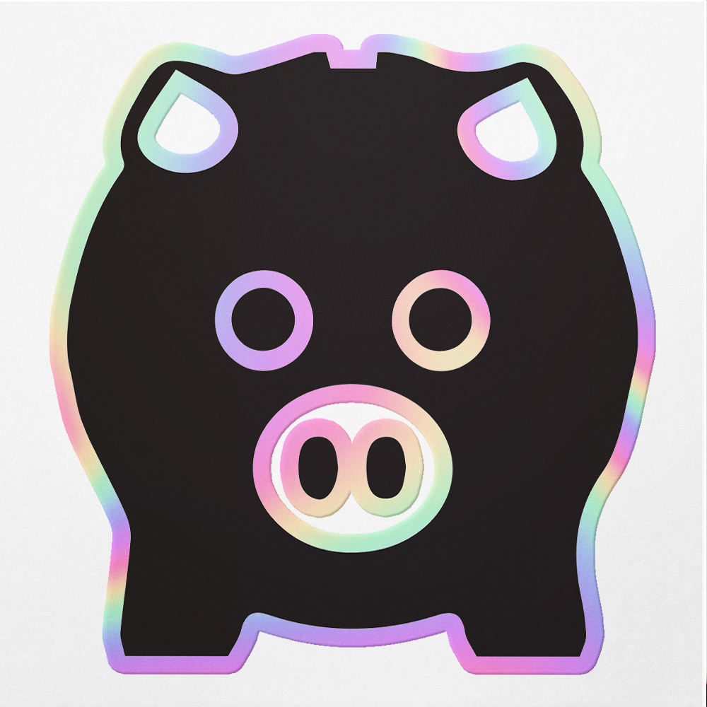Vinyl Stickers Decals Of Piggy Face Illustration - Apply On Any Smooth ...