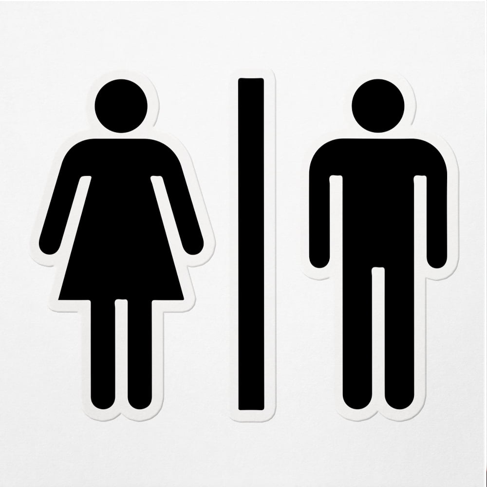 Vinyl Stickers Decals Of Restroom Sign - Waterproof - Apply On Any ...