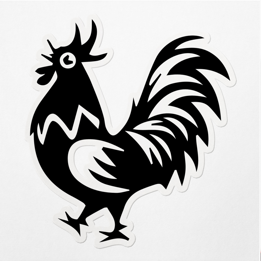 Vinyl Stickers Decals Of Rooster Illustration V3 - Waterproof - Apply ...