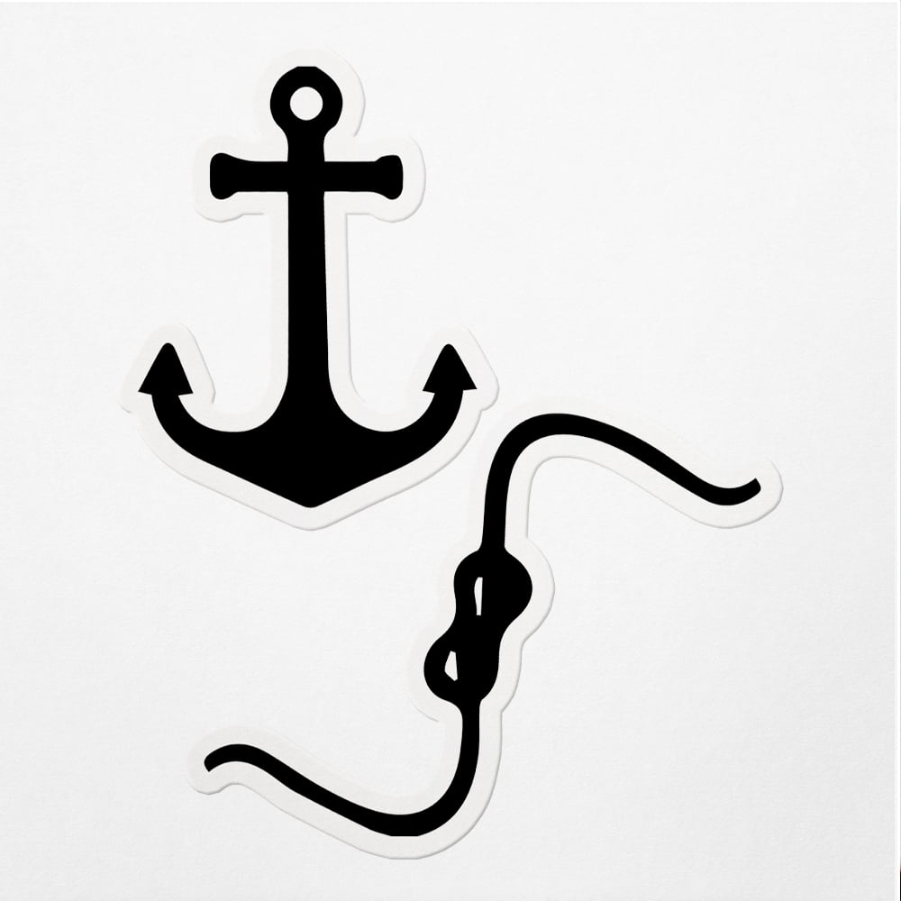 Vinyl Stickers Decals Of Rope Anchor - Waterproof - Apply On Any Smooth ...