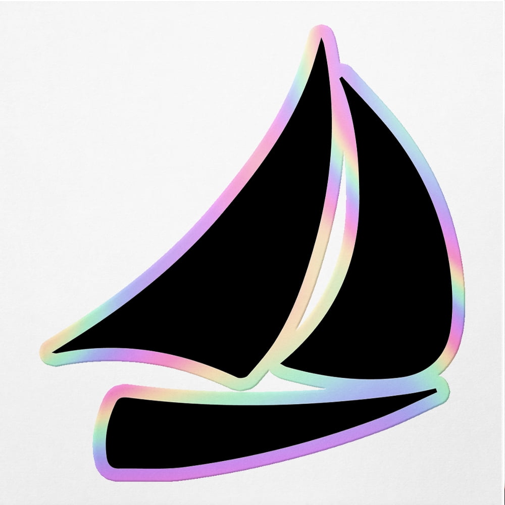 Vinyl Stickers Decals Of Sailboat Illustration V2 - Apply On Any Smooth ...