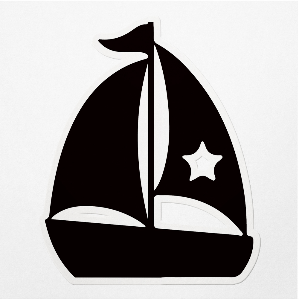Vinyl Stickers Decals Of Sailboat Star Illustration - Waterproof ...