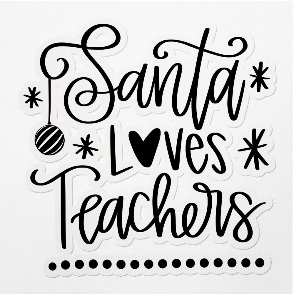 Vinyl Stickers Decals Of Santa Teachers Christmas - Waterproof - Apply ...
