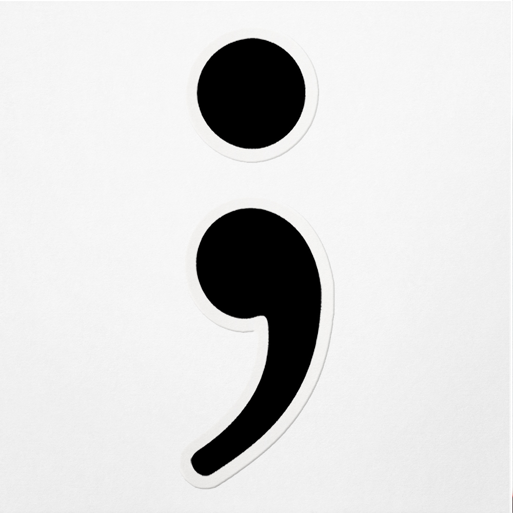 Vinyl Stickers Decals Of Semicolon - Waterproof - Apply On Any Smooth ...