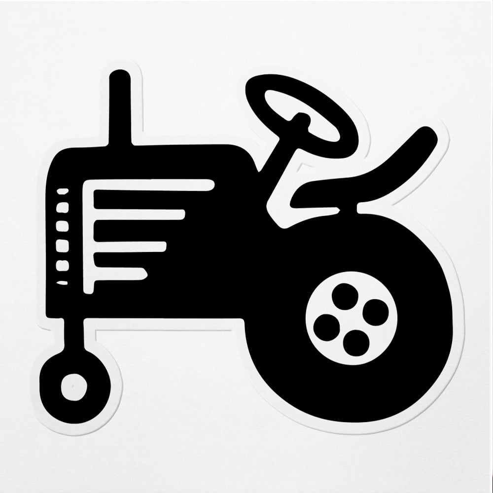 Vinyl Stickers Decals Of Simple Tractor Illustration - Waterproof ...