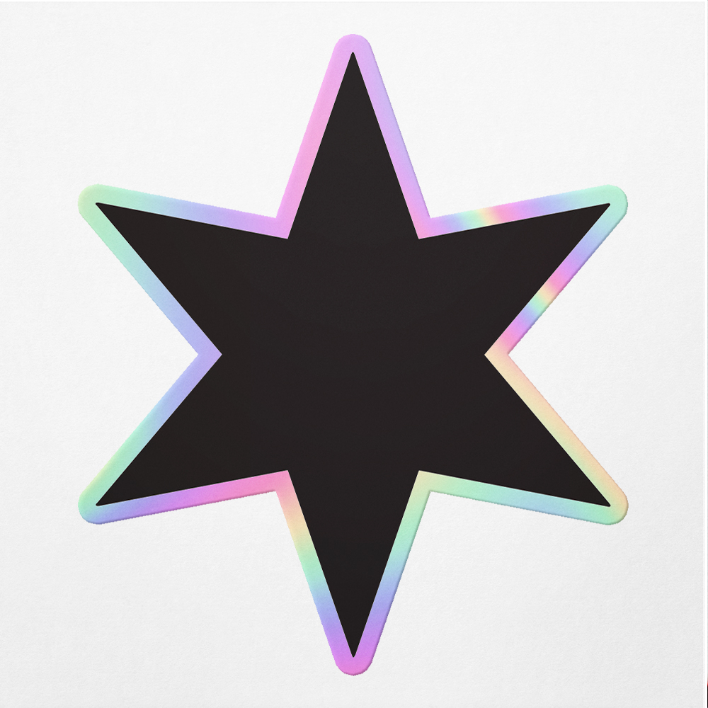 Vinyl Stickers Decals Of Six Star Silhouette - Apply On Any Smooth ...