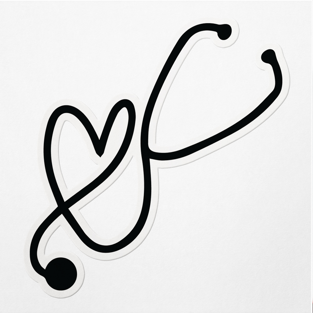 Vinyl Stickers Decals Of Stethoscope Illustration - Waterproof - Apply ...