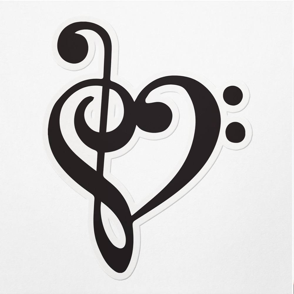 Vinyl Stickers Decals Of Treble Heart Illustration - Waterproof - Apply ...