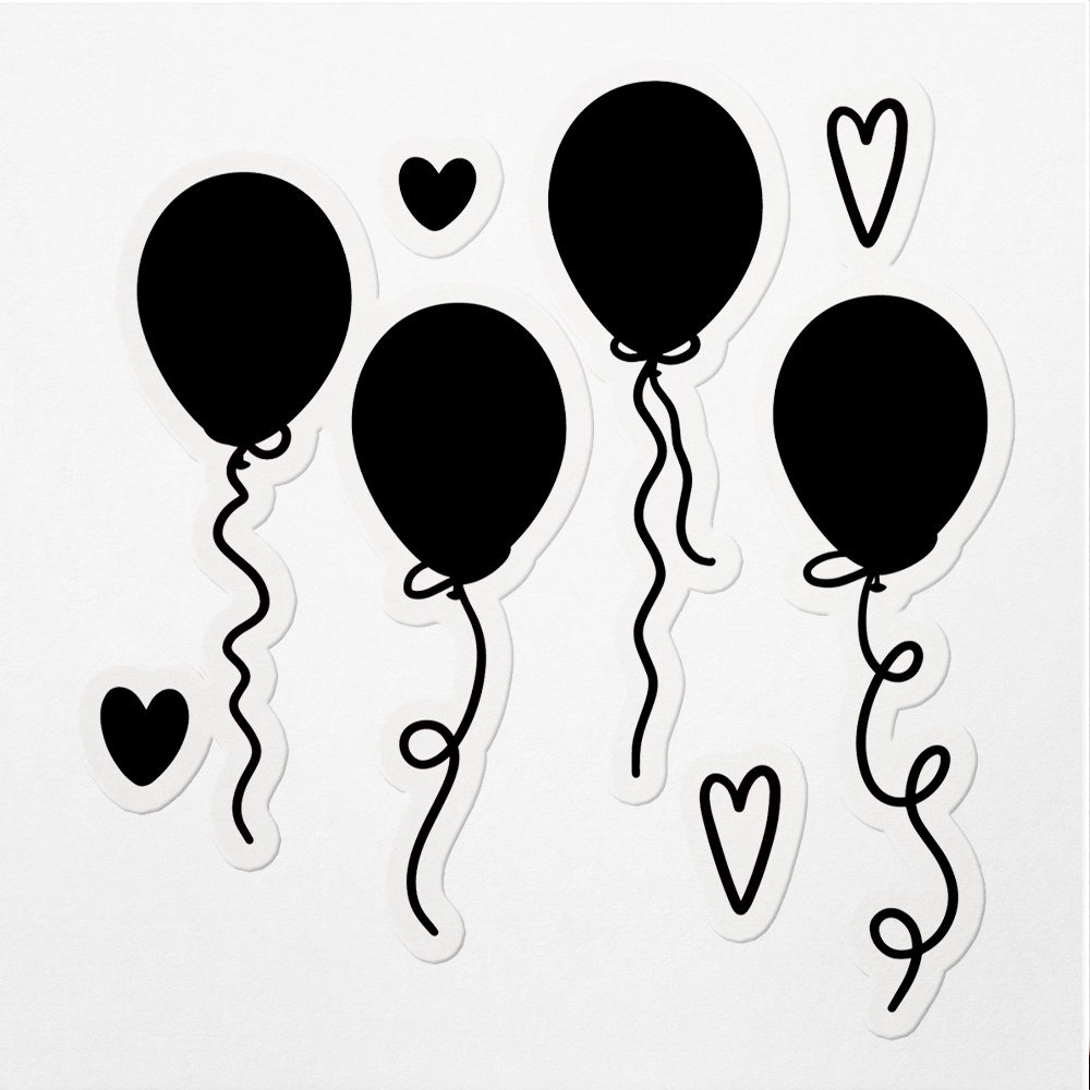 Vinyl Stickers Decals Of Valentines Balloons Love - Waterproof - Apply ...