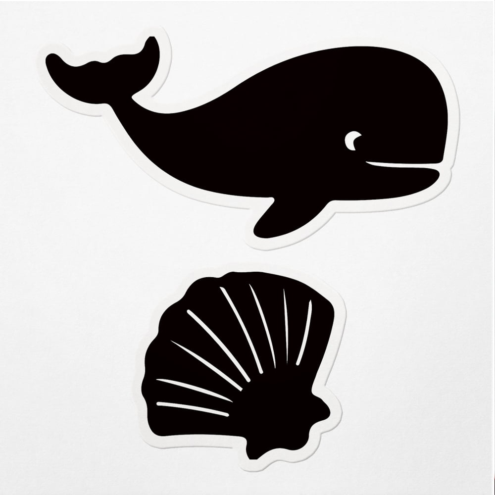 Vinyl Stickers Decals Of Whale Seashell Silhouette - Waterproof - Apply ...