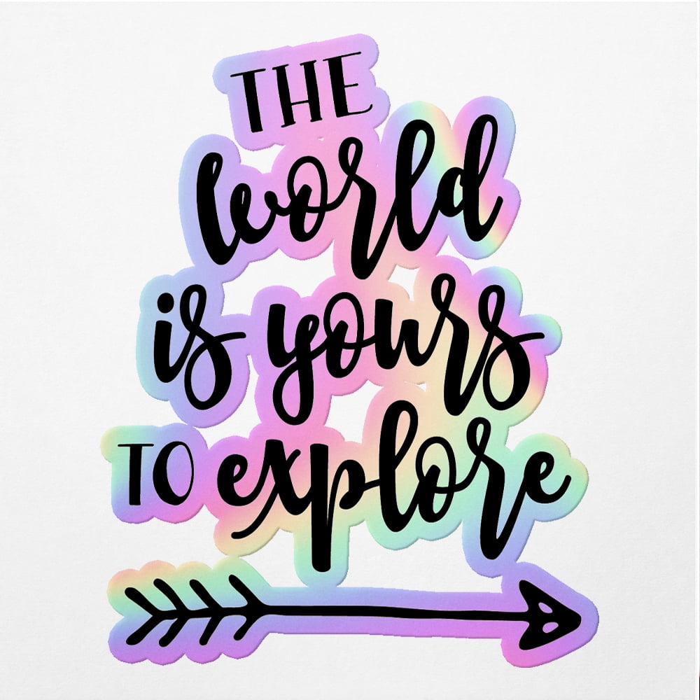 Vinyl Stickers Decals Of World Explore Quote - Apply On Any Smooth ...