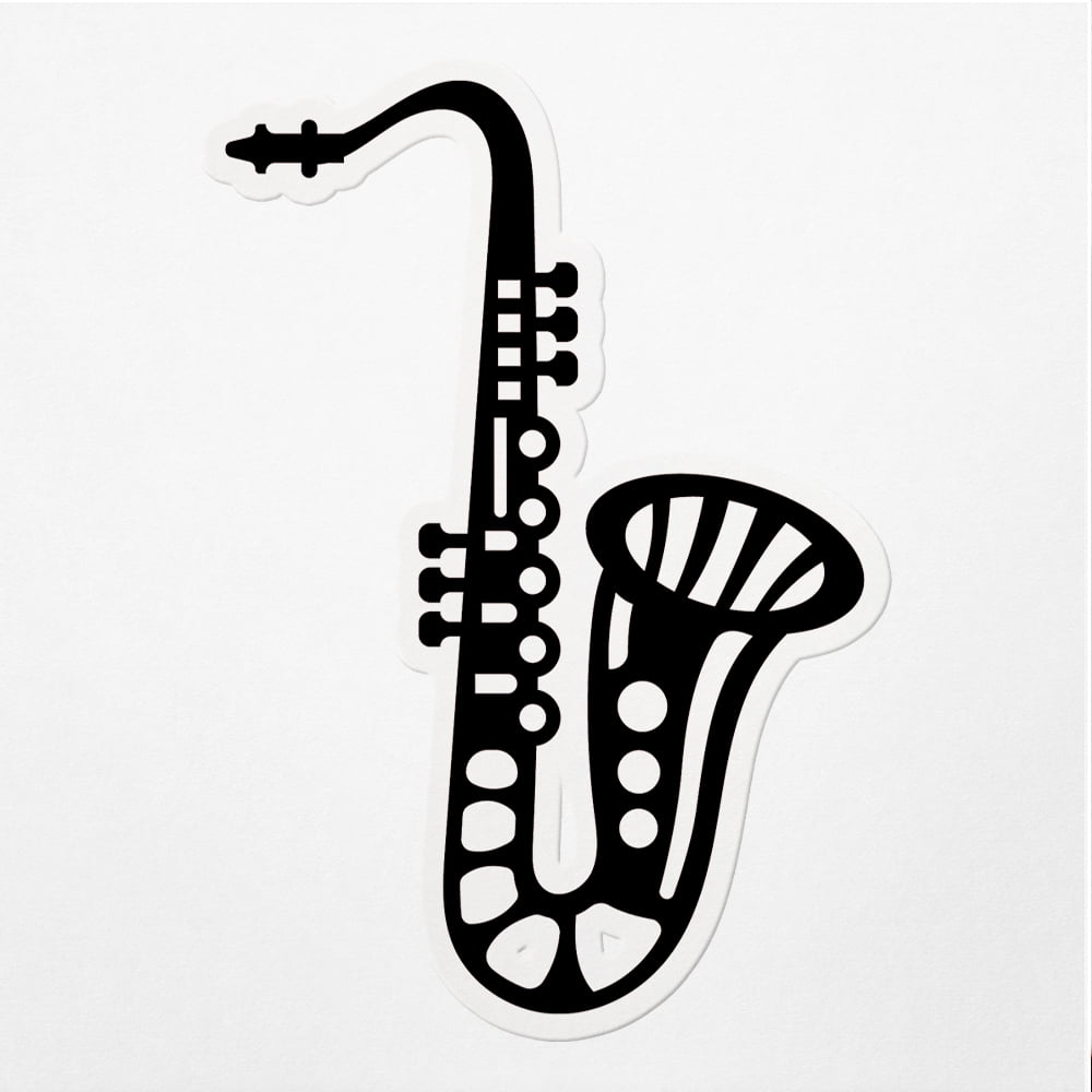 Vinyl Stickers Decals Of Saxophone Illustration V2 - Waterproof - Apply ...