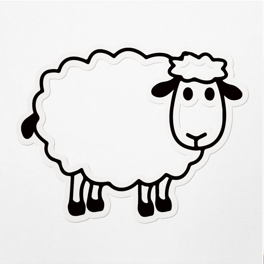 Vinyl Stickers Decals Of Sheep Illustration - Waterproof - Apply On Any ...