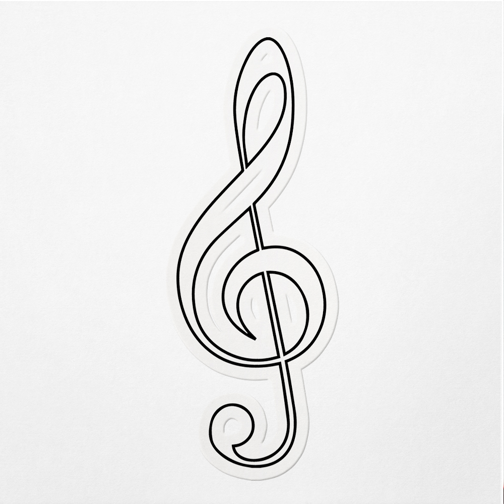 Vinyl Stickers Decals Of Treble Clef - Waterproof - Apply On Any Smooth ...