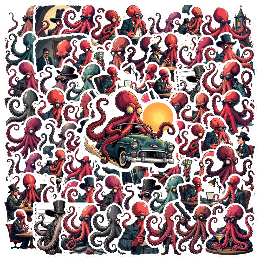 Vinyl Stickers Decorative Octopus Waterproof Stickers Cute Style ...
