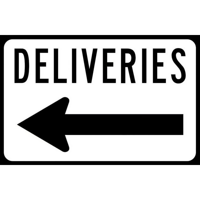 Vinyl Stickers - Deliveries (Left Arrow) Sign - Safety and Warning ...