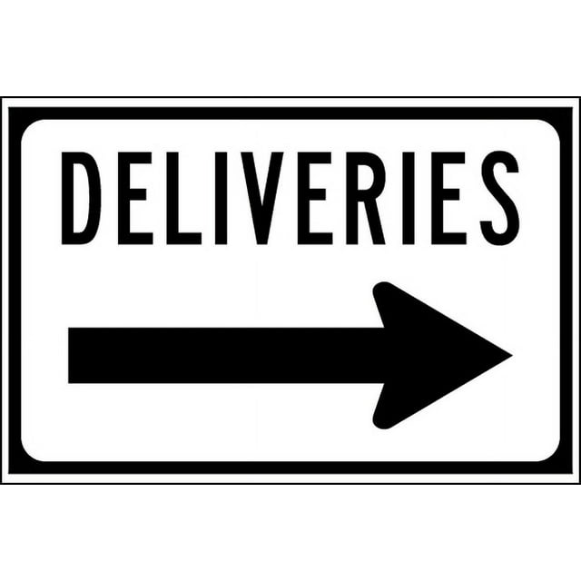 Vinyl Stickers - Deliveries (Right Arrow) Sign - Safety and Warning ...