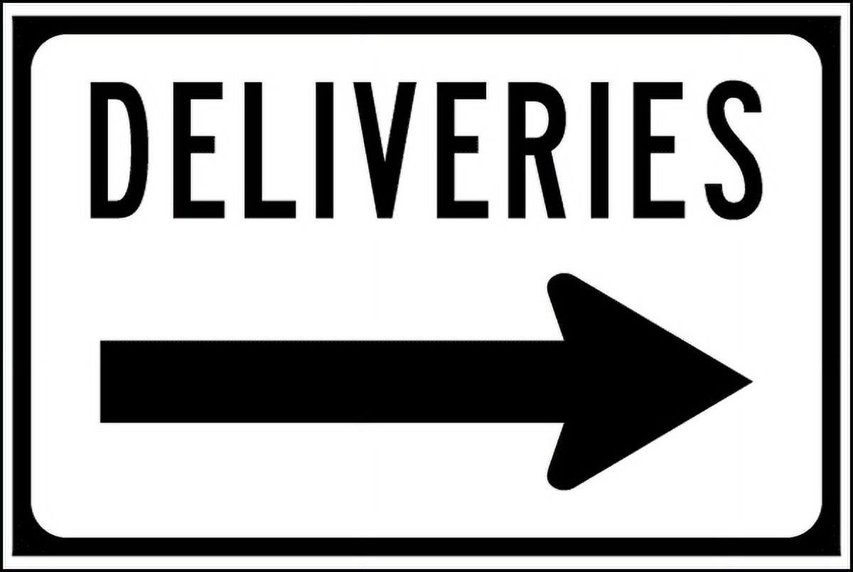 Vinyl Stickers - Deliveries (Right Arrow) Sign - Safety and Warning ...