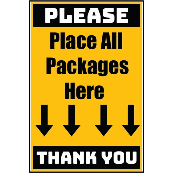 Vinyl Stickers - Delivery Sign - Place All Packages Here, 3.5" x 5 ...