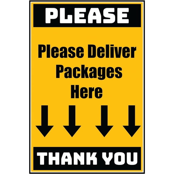 Vinyl Stickers - Delivery Sign - Please Deliver All Packages Here, 3.5 ...
