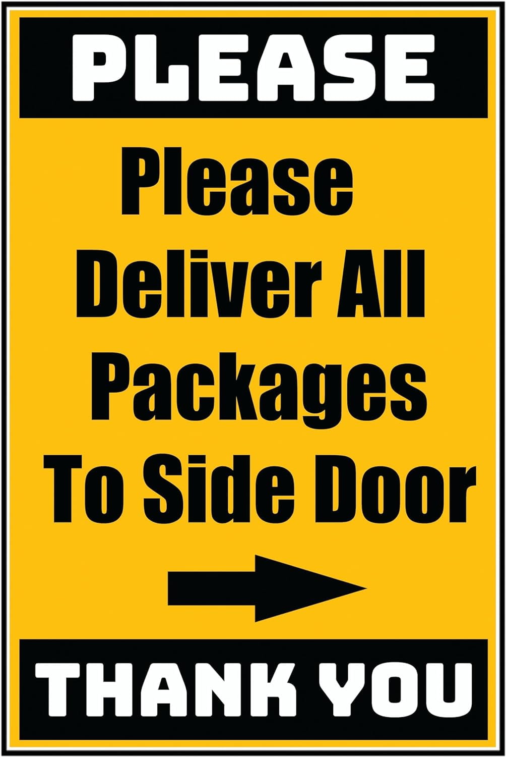 Vinyl Stickers - Delivery Sign - Please Deliver All Packages To Side ...