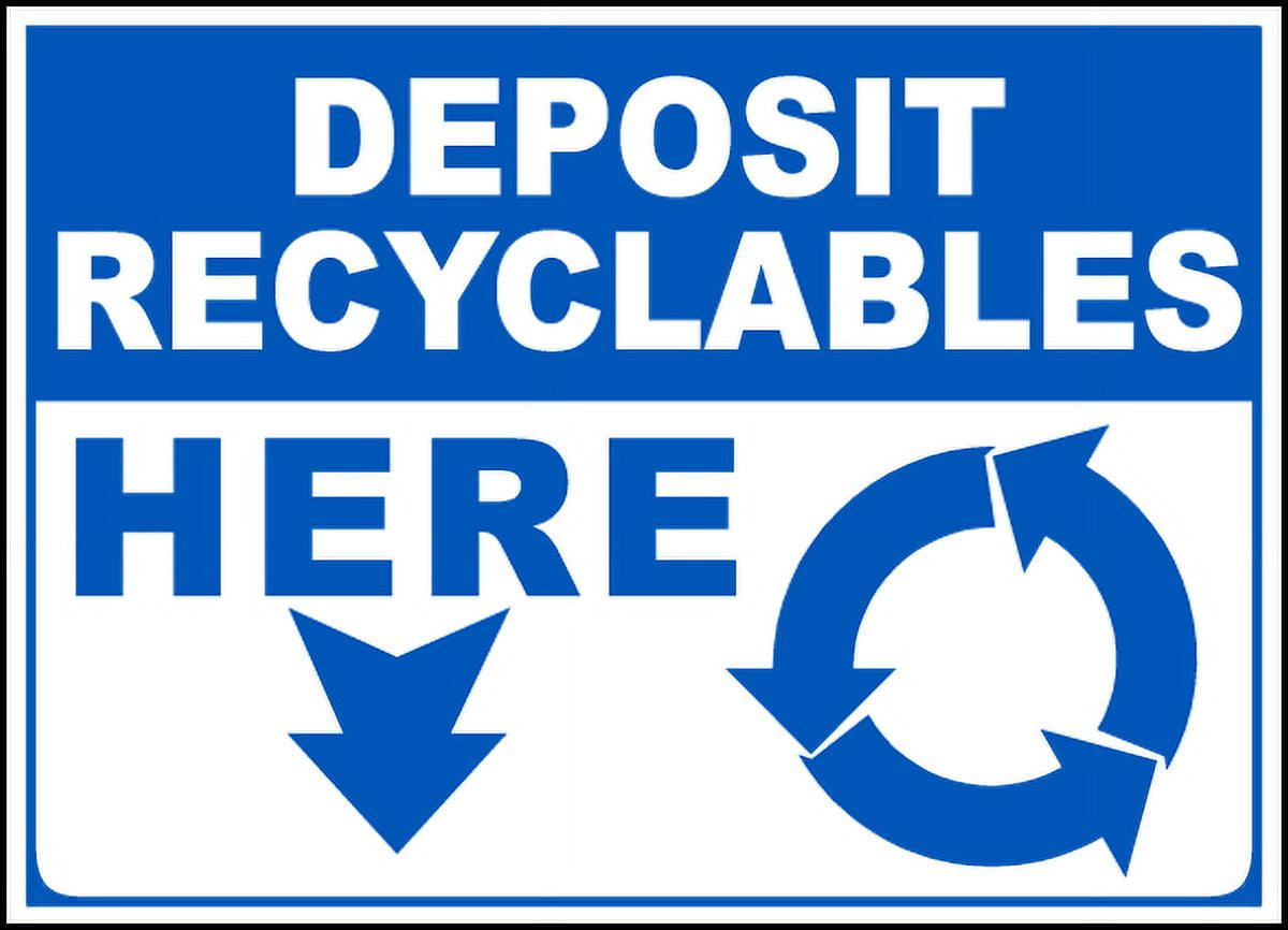 Vinyl Stickers - Deposit Recyclables Here Sign - Safety and Warning ...