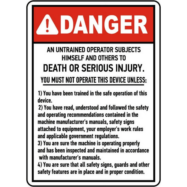 Vinyl Stickers - Device Operation Rules Sign Z5 - Safety and Warning ...