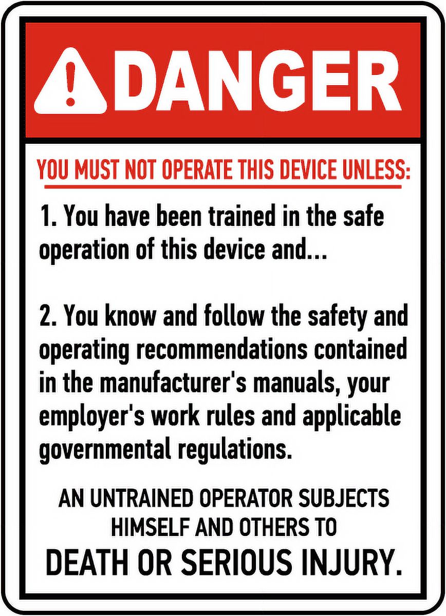 Vinyl Stickers - Device Operation Rules Sign Z6 - Safety and Warning ...