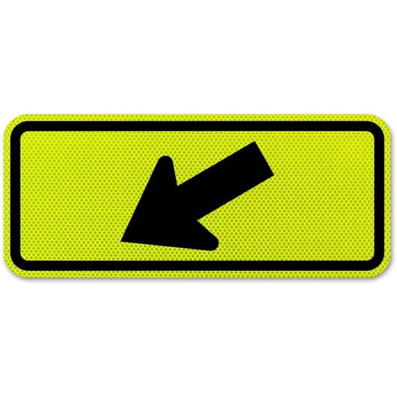 Vinyl Stickers - Diagonal Arrow Left Sign - Safety and Warning ...