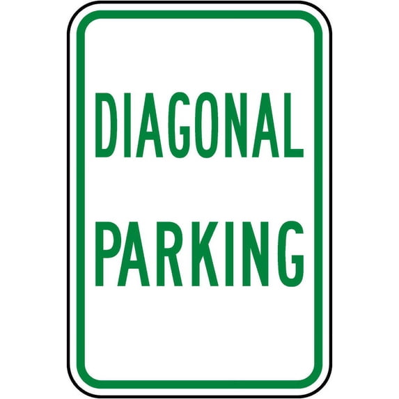 Vinyl Stickers - Diagonal Parking Sign - Safety and Warning Warehouse ...