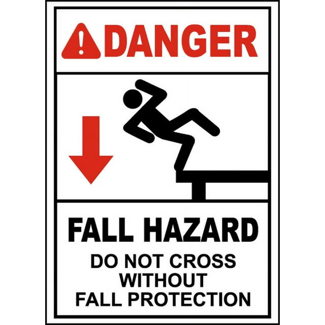 Vinyl Stickers - Do Not Cross Without Fall Protection Sign - Safety and ...