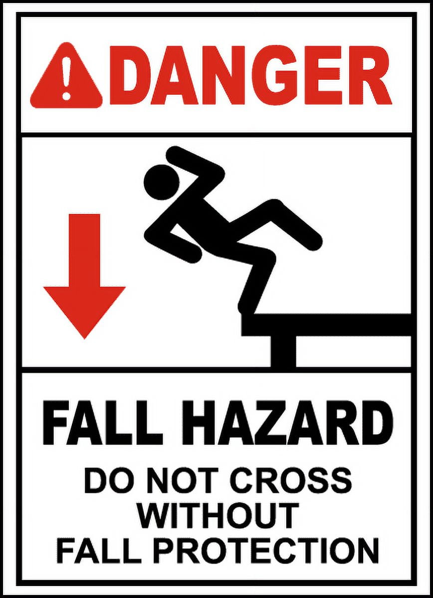 Vinyl Stickers - Do Not Cross Without Fall Protection Sign - Safety and ...